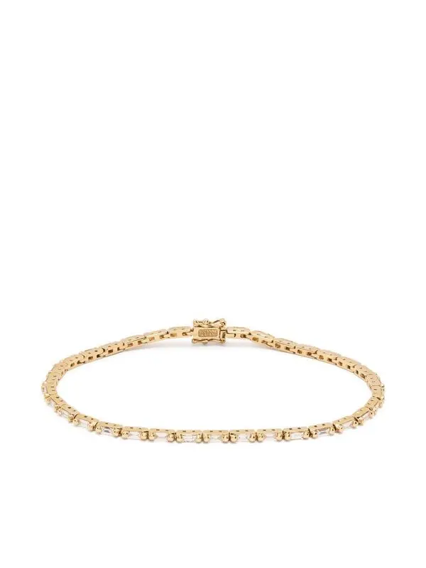 SUZANNE KALAN 18kt Yellow Gold Diamond Tennis Bracelet - White