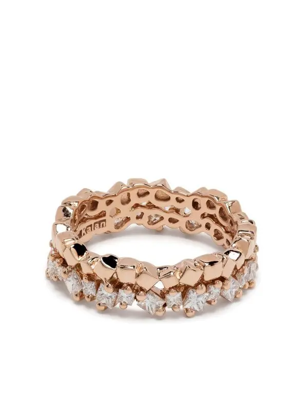 SUZANNE KALAN 18kt Rose Diamond Eternity Band Ring - Gold