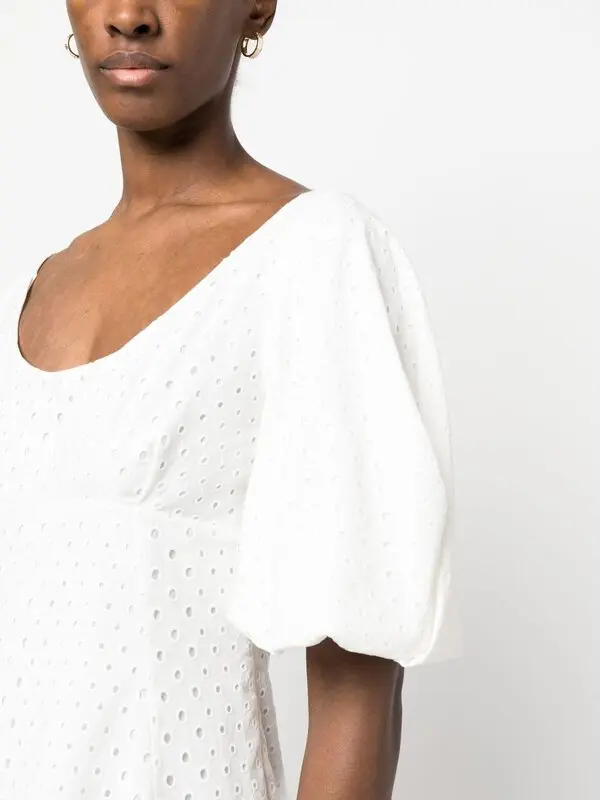 Kenzo Embroidered Puff-sleeve Midi Dress