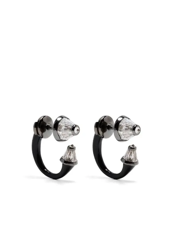 Nikos Koulis 18kt White Gold Diamond Jacket Earrings - Black