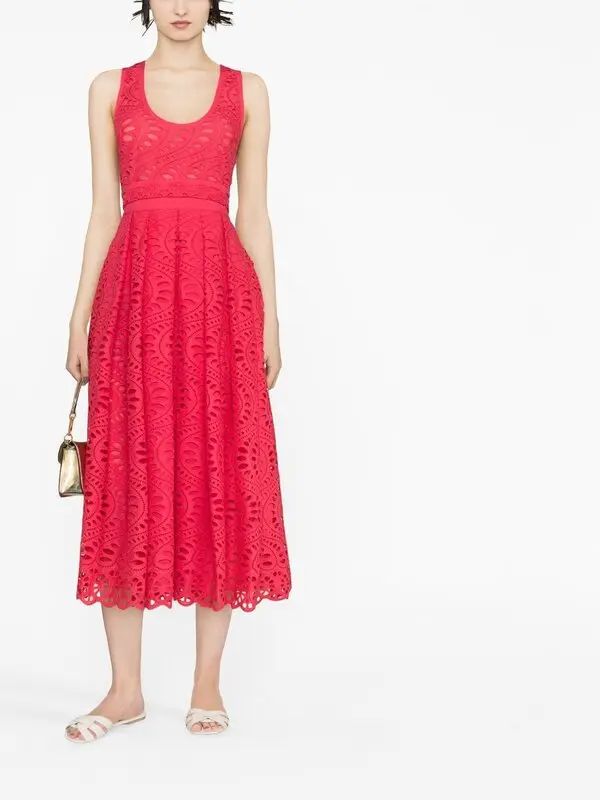 pleated knit midi dress Pleated A-line Knit Midi Dress  English Factory