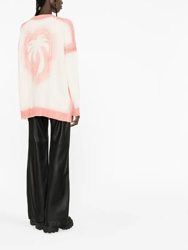 Palm Angels Logo-print Cardigan - White
