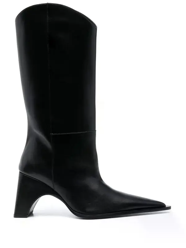 Coperni Bridge Cowboy Leather Boots - Black