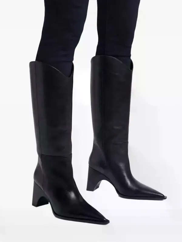 Coperni Bridge Cowboy Leather Boots - Black