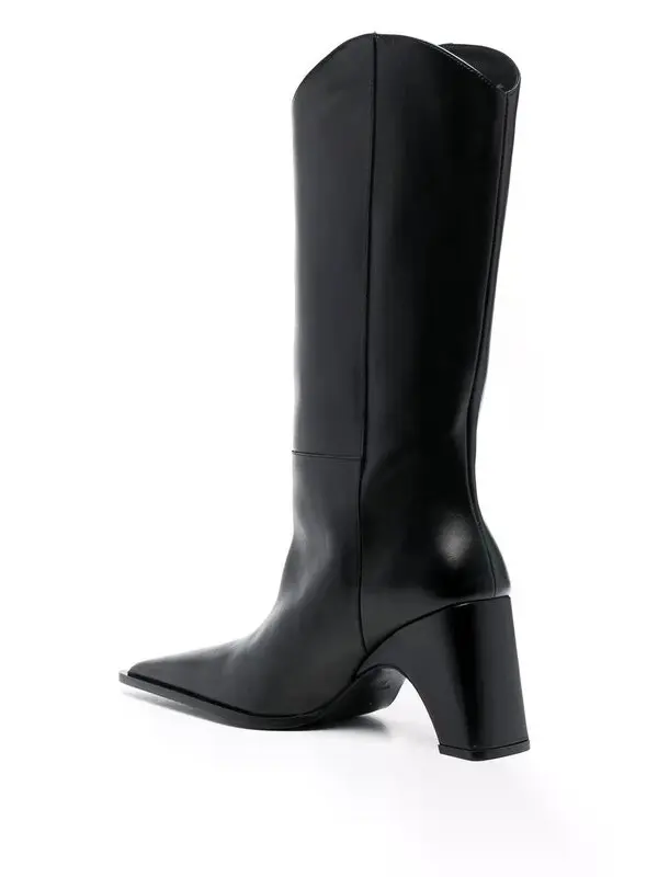 Coperni Bridge Cowboy Leather Boots - Black