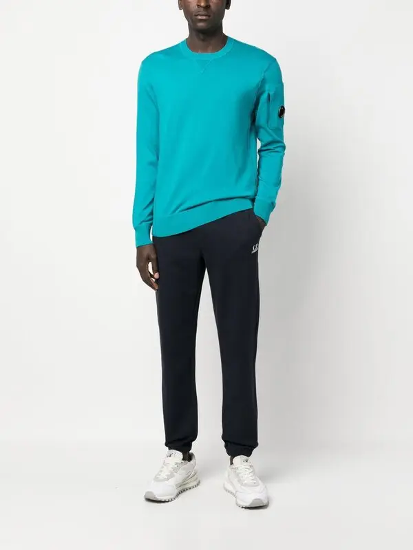 C.P. COMPANY Cotton Embroidered-logo Track Pants - Blue