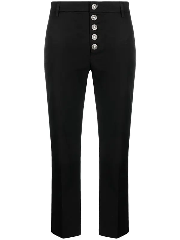DONDUP Cropped Chino Trousers - Black