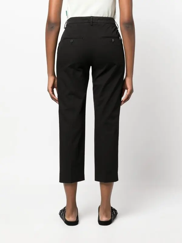 DONDUP Cropped Chino Trousers - Black