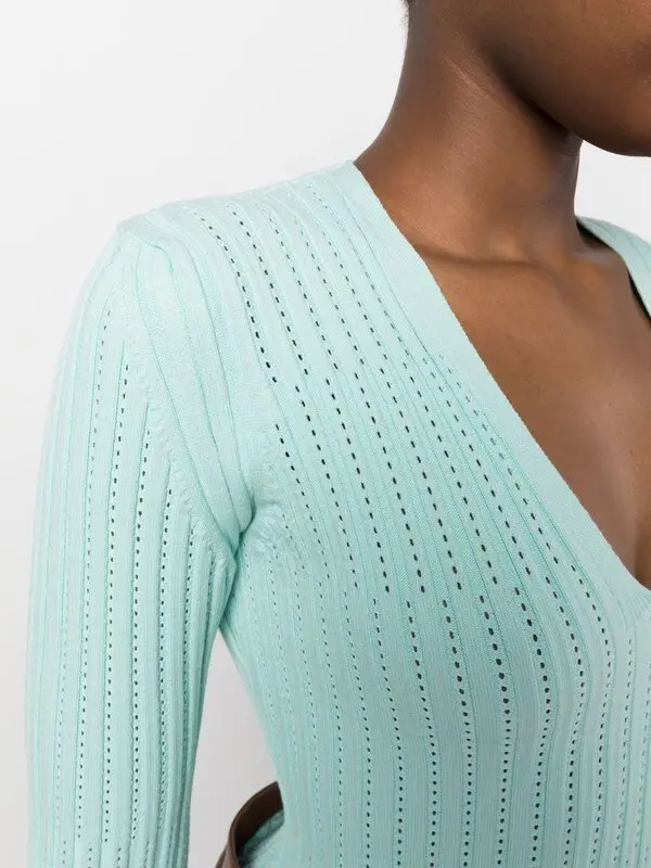 AERON Ribbed V-neck Top