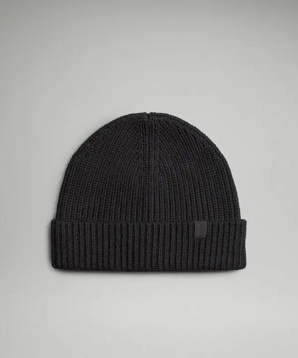Lululemon Close-fit Wool-blend Ribbed Knit Beanie - Black