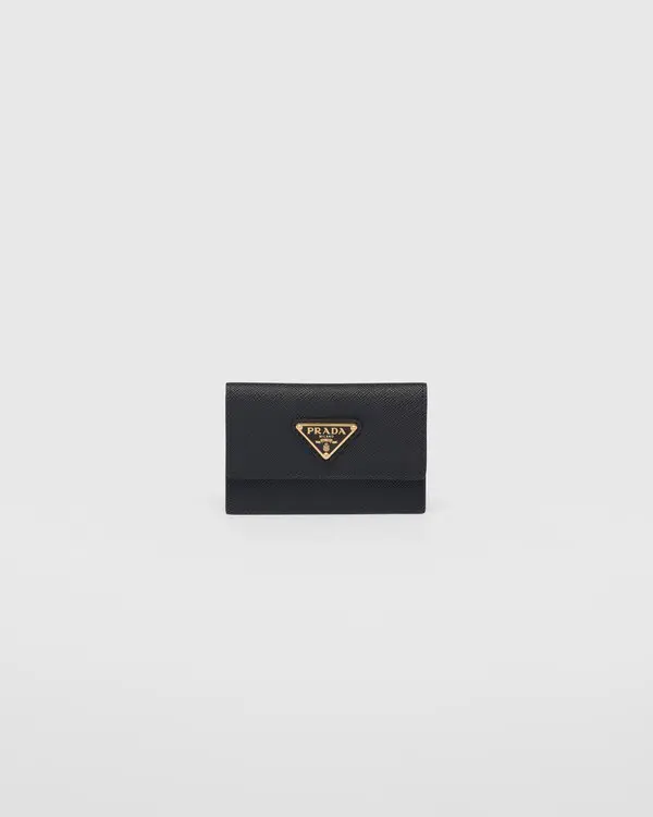 Prada Saffiano Leather Card Holder - Black