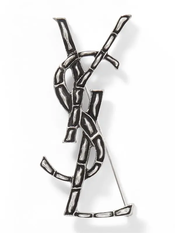 Saint Laurent Tone Brooch - Silver