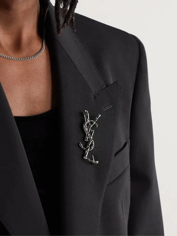Saint Laurent Tone Brooch - Silver