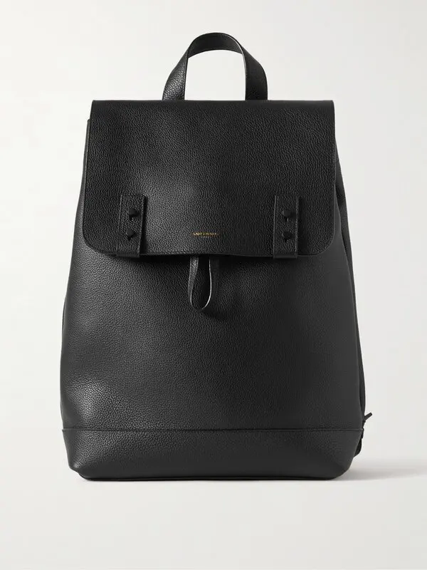 Saint Laurent Full-grain Leather Backpack - Black