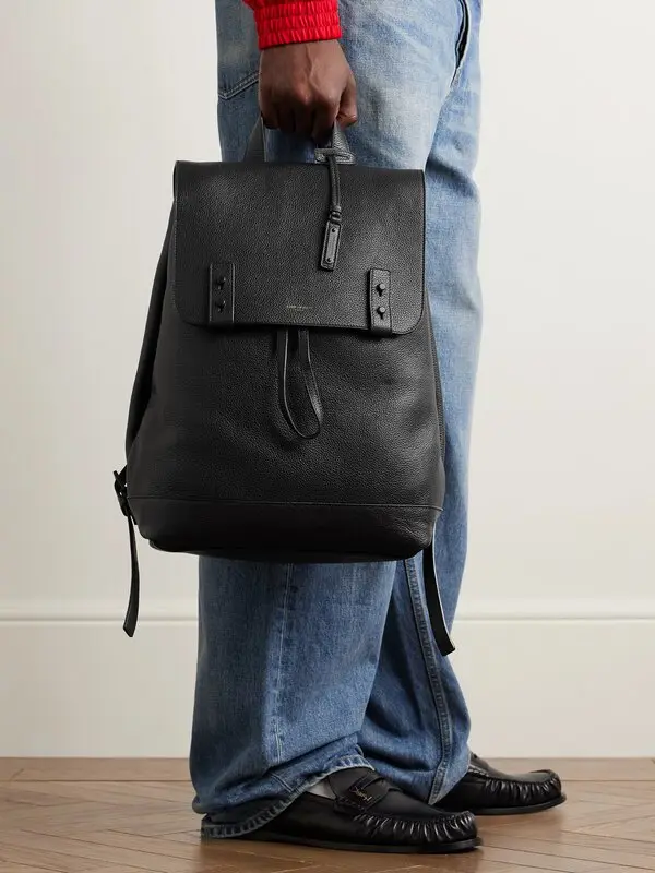 Saint Laurent Full-grain Leather Backpack