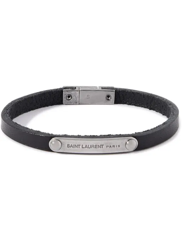 Saint Laurent Leather Bracelet - Black