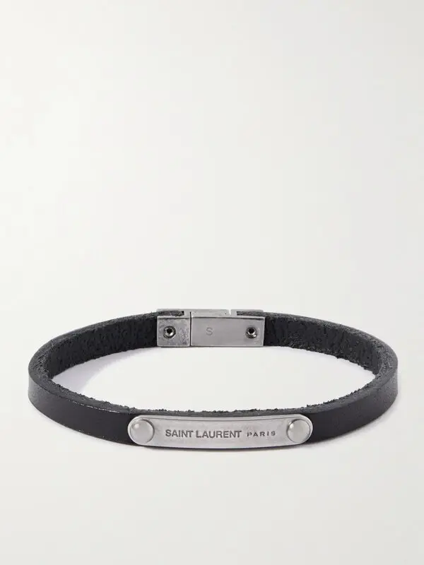 Saint Laurent Leather Bracelet - Black