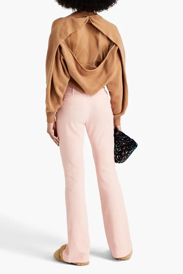 Alexander Wang Cotton-Blend Chenille Bootcut Pants In Baby Pink