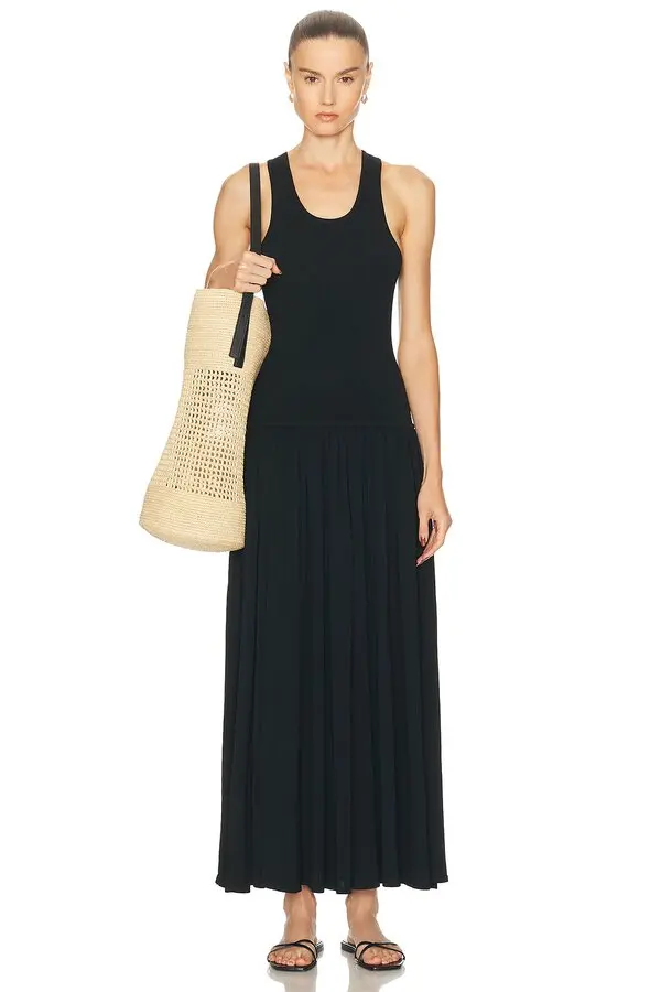 Loulou De Saison Jada Long Knit Dress - Black