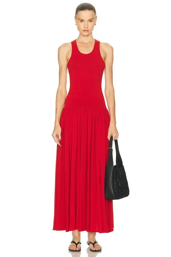 Loulou De Saison Jada Long Knit Dress - Red