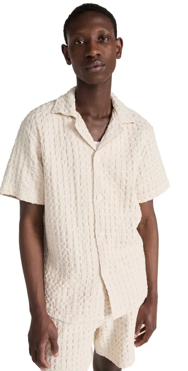 Oas Cuba Waffle Shirt - Ecru