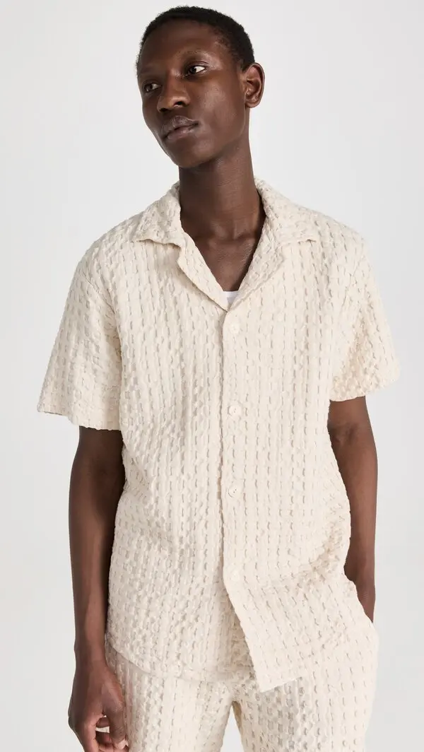 Oas Cuba Waffle Shirt - Ecru