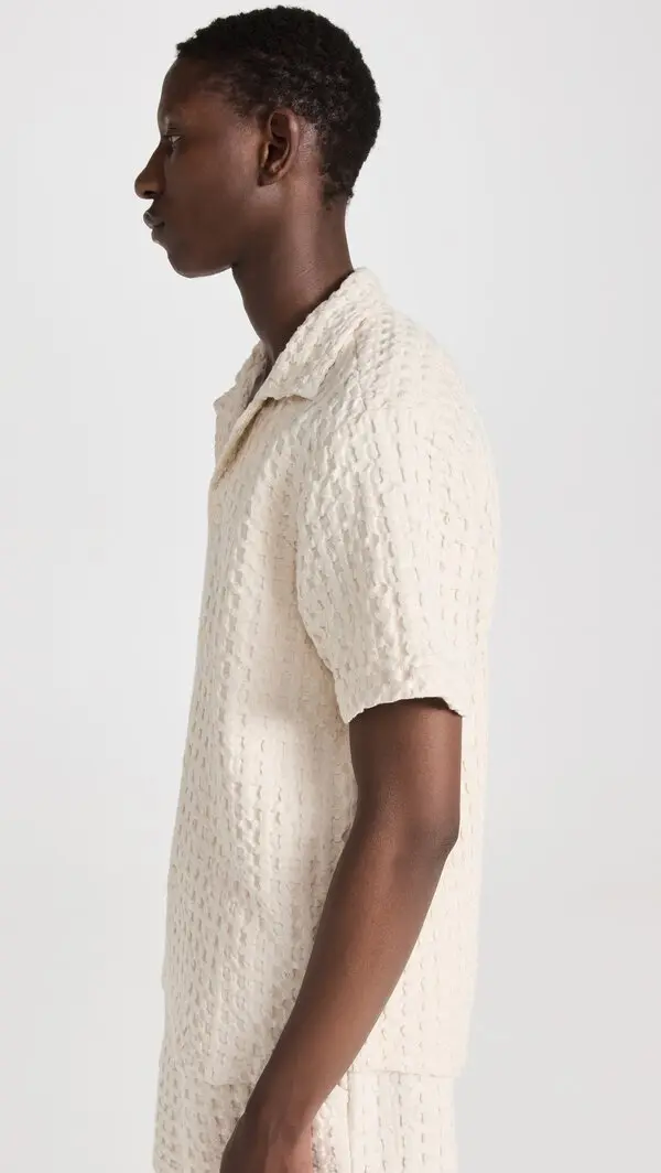 Oas Cuba Waffle Shirt - Ecru | Editorialist