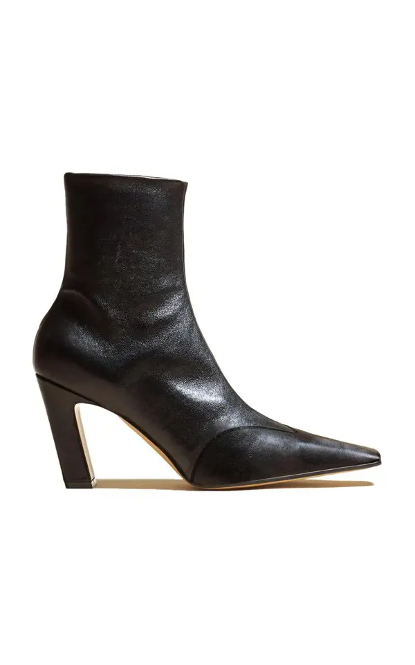 Khaite Nevada Leather Ankle Boots - Black