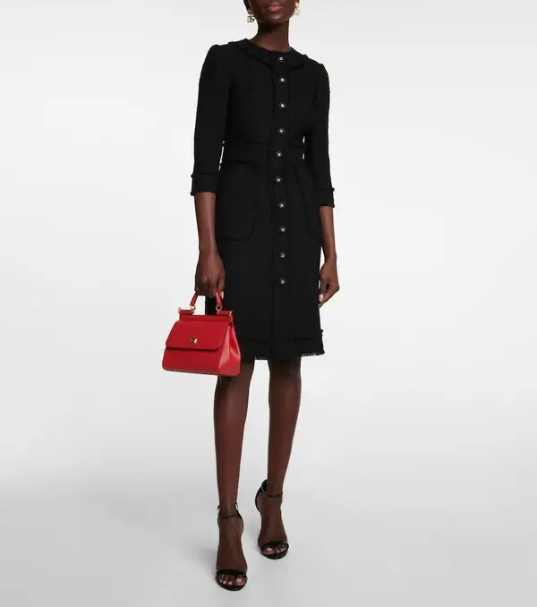Dolce & Gabbana Wool-blend Minidress - Black