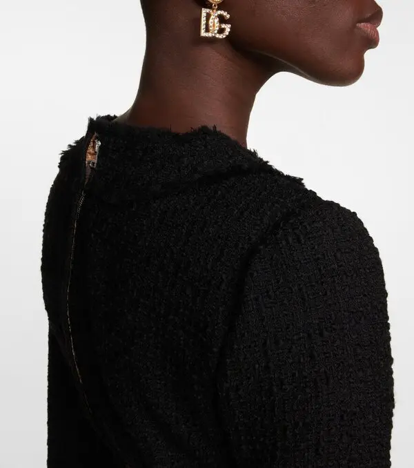 Dolce & Gabbana Wool-blend Minidress - Black