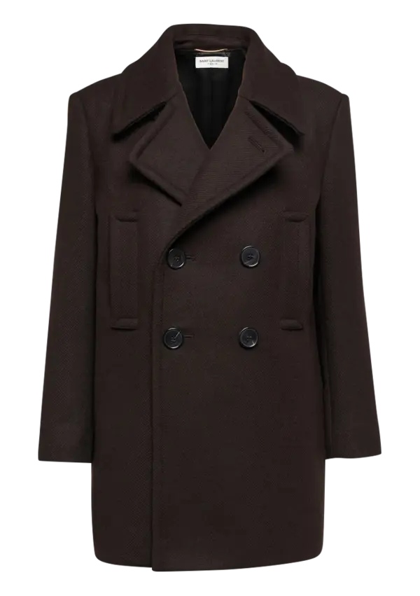 Saint Laurent Wool Gabardine Peacoat