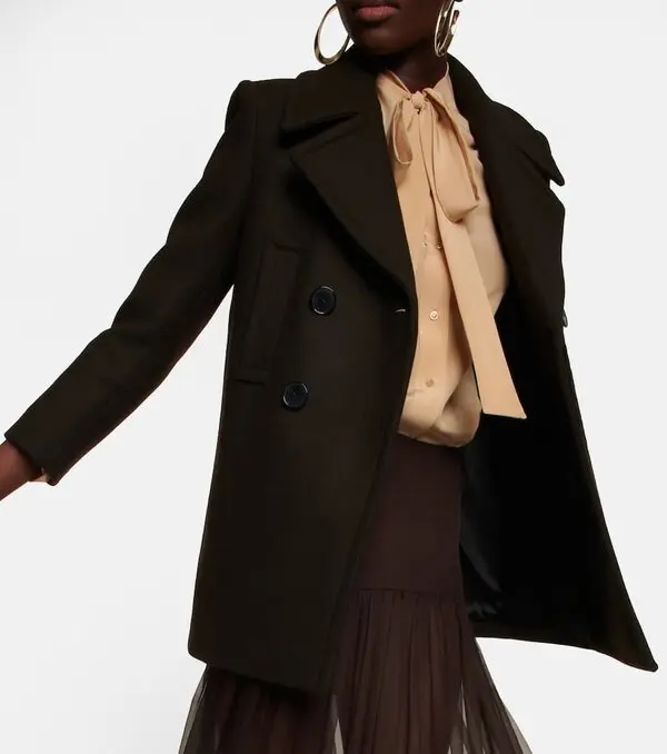 Saint Laurent Wool Gabardine Peacoat