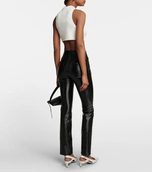 COURREGES Courrèges Ribbed-knit Cropped Top - White