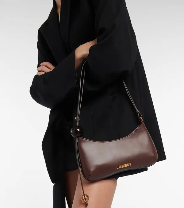 Jacquemus Le Bisou Perle Leather Shoulder Bag - Brown