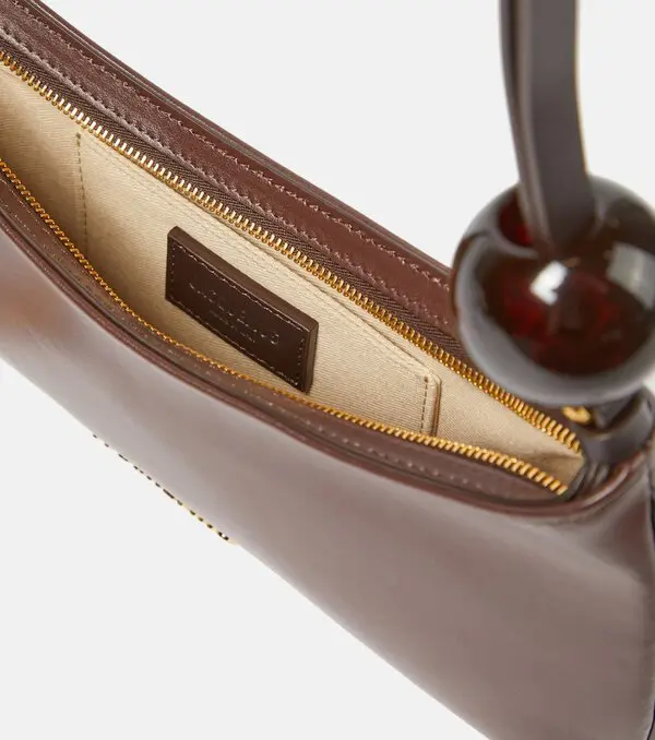 Jacquemus Le Bisou Perle Leather Shoulder Bag - Brown