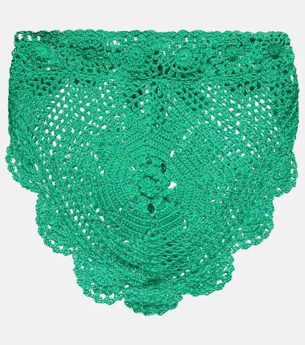 Anna Kosturova Triangular Crochet Top - Green