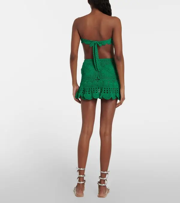 Anna Kosturova Triangular Crochet Top - Green