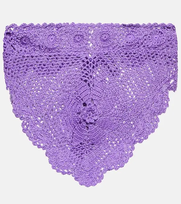 Anna Kosturova Triangular Crochet Top - Purple