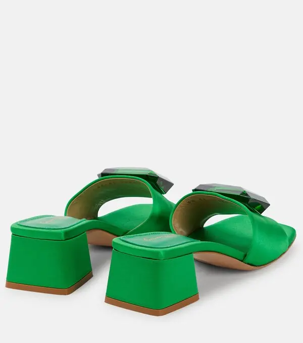 GIANVITO ROSSI Jaipur Embellished Satin Slides