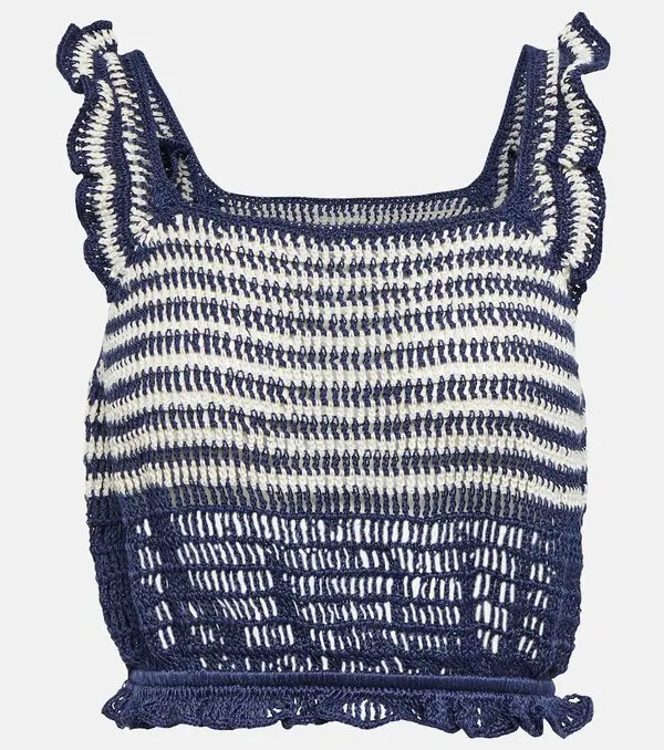 Anna Kosturova Striped Crochet Top
