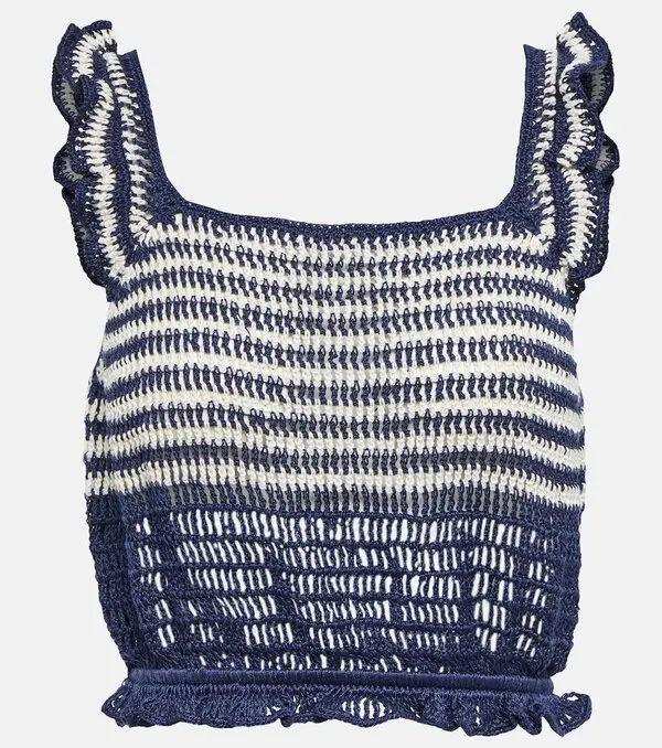 Anna Kosturova Striped Crochet Top