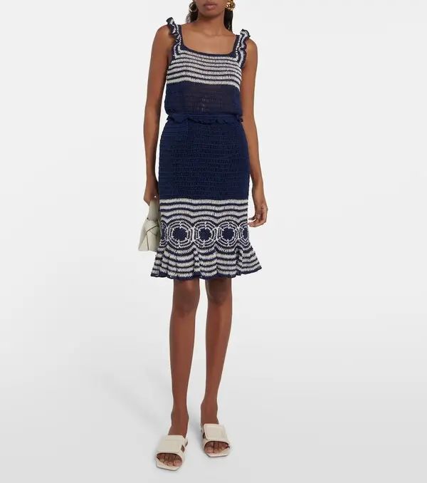 Anna Kosturova Striped Crochet Top