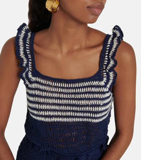 Anna Kosturova Striped Crochet Top