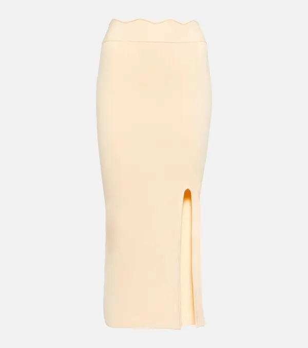 Galvan Delia Scalloped Midi Skirt