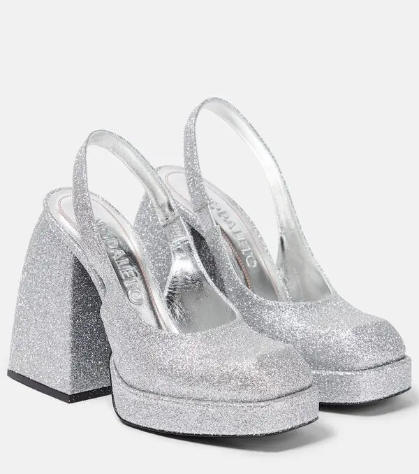 NODALETO Bulla Jill Platform Pumps - Silver