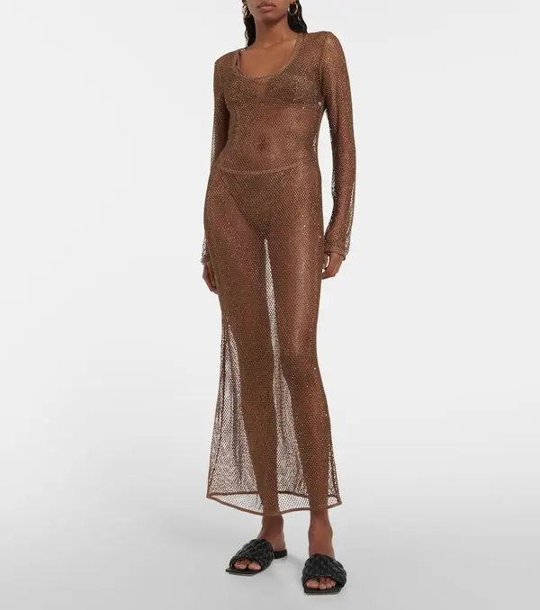Simkhai Lorenzo Crystal-embellished Beach Cover-up