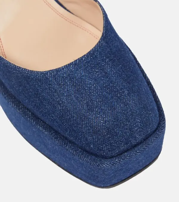 NODALETO Bulla Sofia Denim Platform Pumps - Blue