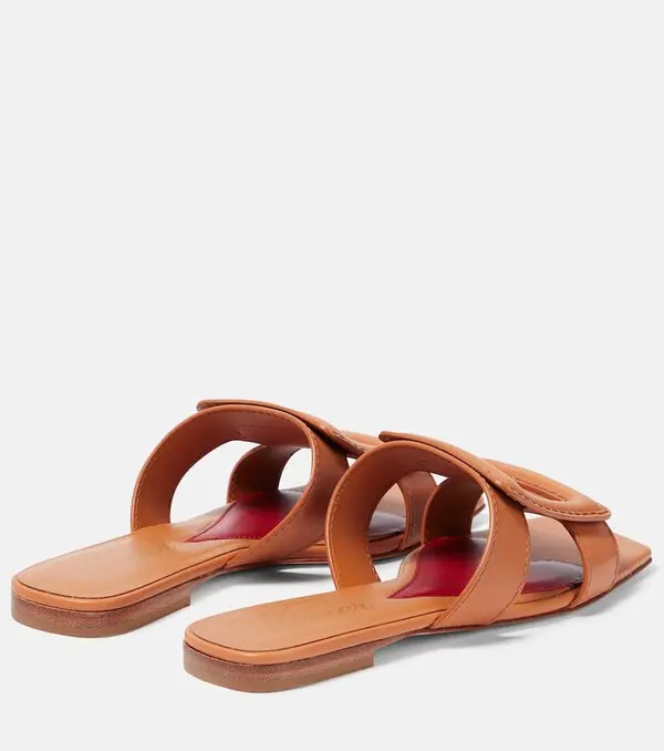 ROGER VIVIER Buckle Leather Sandals - Brown
