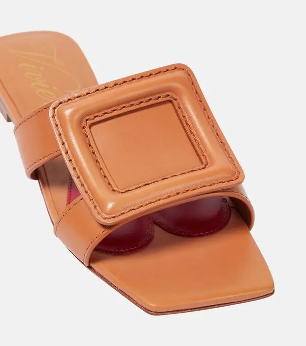 ROGER VIVIER Buckle Leather Sandals - Brown
