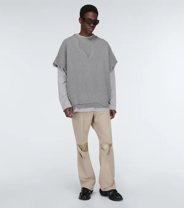 Givenchy Cut & Layer Wool And Cotton Sweater